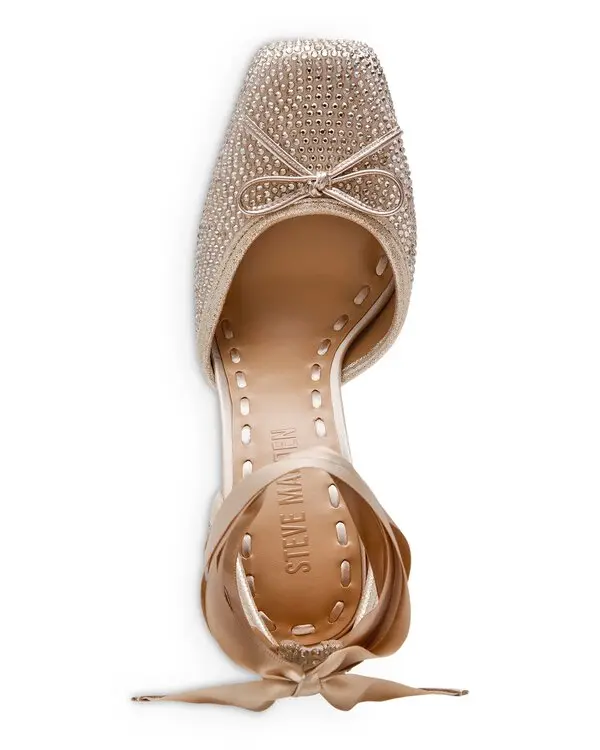 Steve Madden Larina Ankle Tie Pumps - Champagne