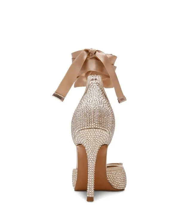 Steve Madden Larina Ankle Tie Pumps - Champagne