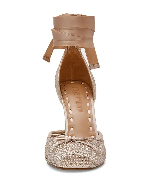 Steve Madden Larina Ankle Tie Pumps - Champagne