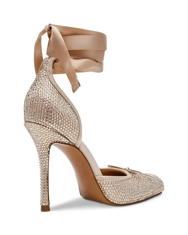 Steve Madden Larina Ankle Tie Pumps - Champagne