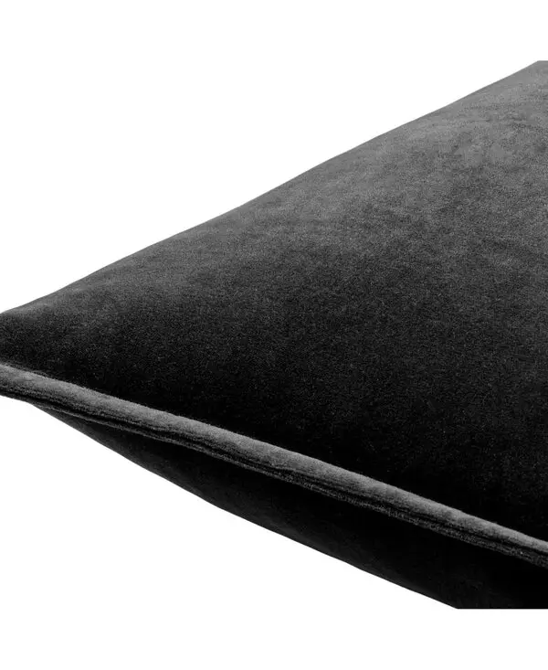 SURYA Cotton Velvet Decorative Pillow - Black