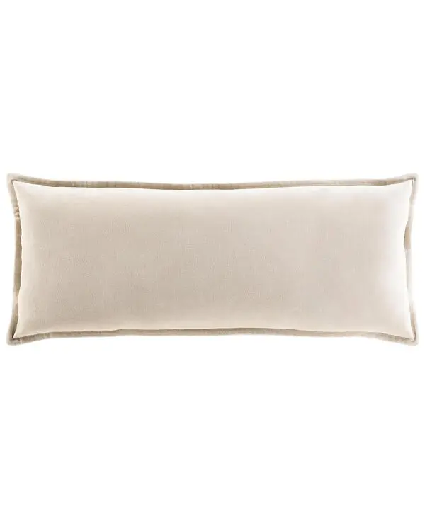 SURYA Cotton Velvet Decorative Pillow - Light Beige