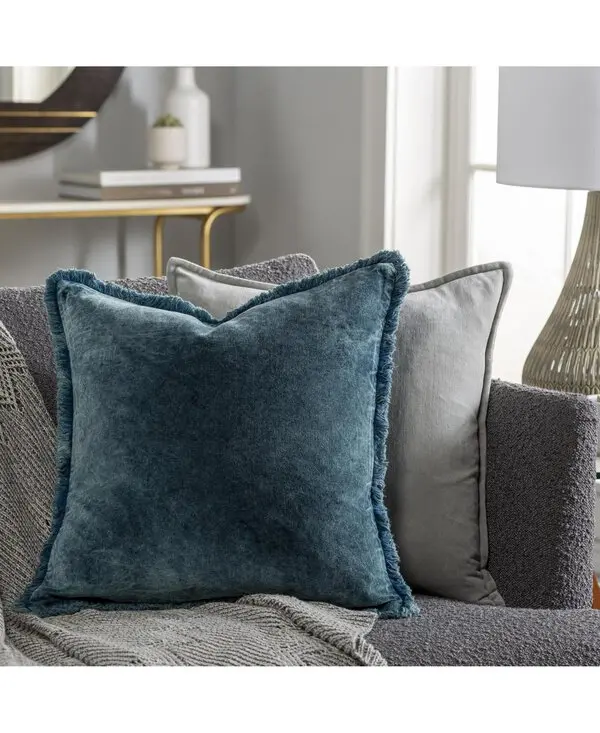 SURYA Washed Cotton Velvet Decorative Pillow
