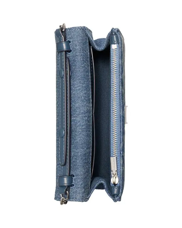 Tory Burch Kira Mini Diamond Quilt Denim Crossbody Bag - Blue