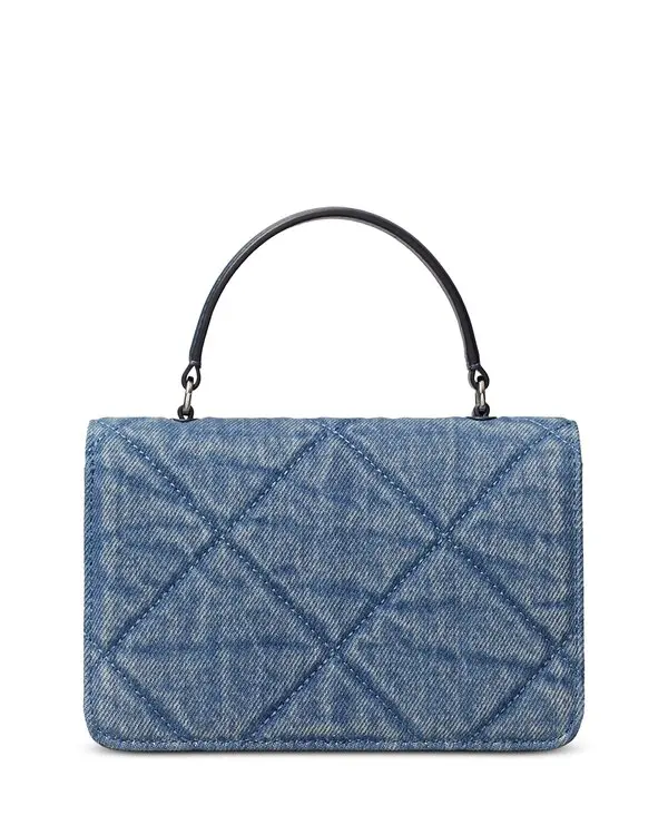 Tory Burch Kira Mini Diamond Quilt Denim Crossbody Bag - Blue