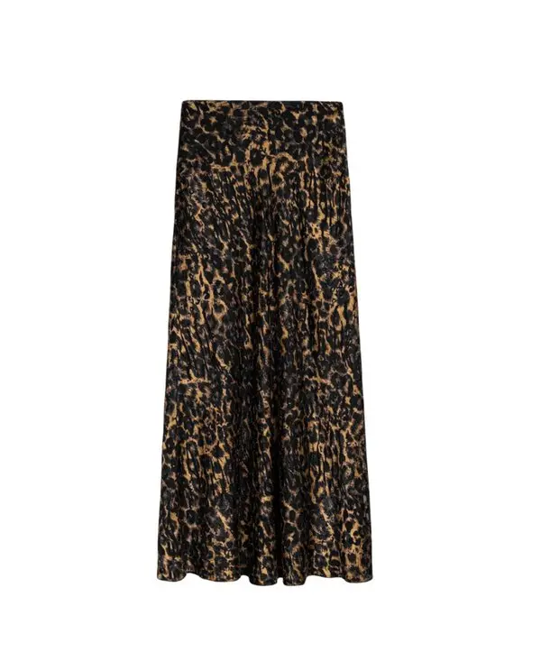 NOCTURNE Printed Leopard Midi Skirt