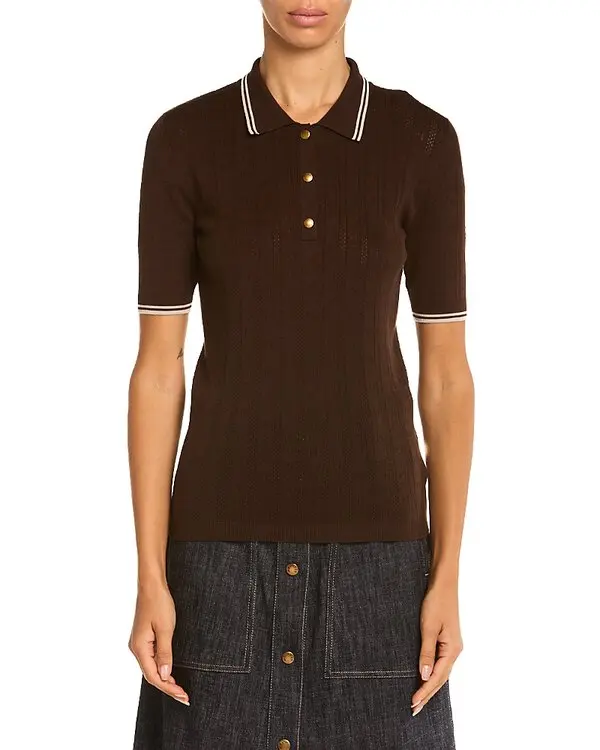 Moncler Short Sleeve Polo - Cognac