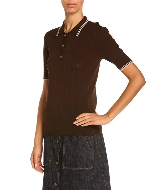 Moncler Short Sleeve Polo - Cognac