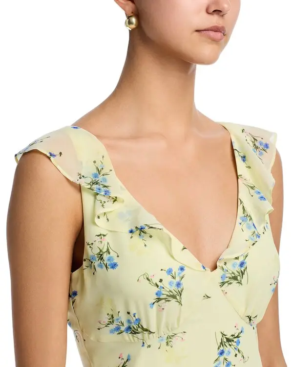 French Connection Marina Silky Chiffon Harper Fleur Mini Dress