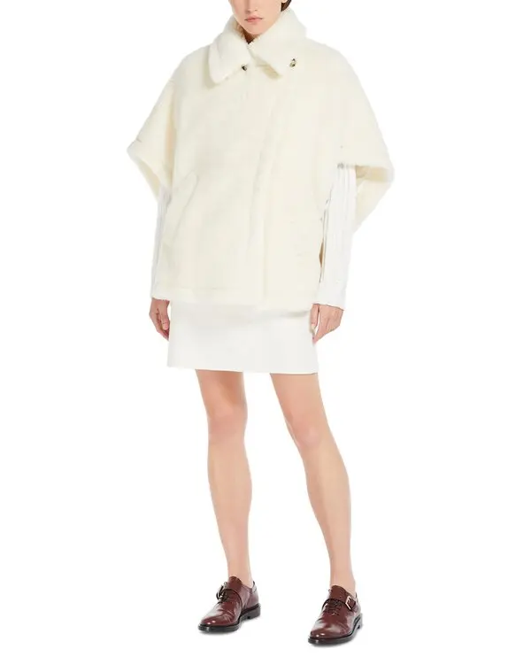 Max Mara Tebe1 Faux Fur Poncho Jacket