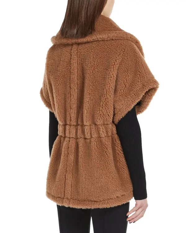 Max Mara Wool & Silk Teddy Poncho