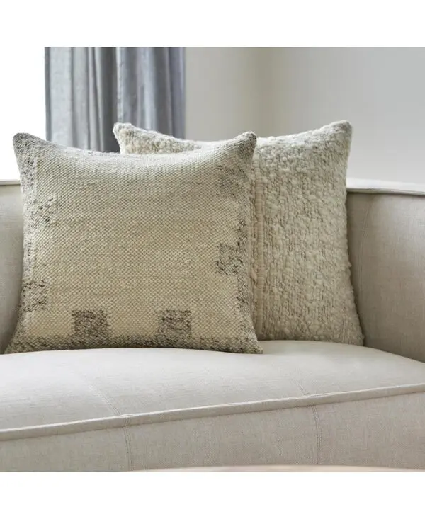 SURYA Deccan Traps Decorative Pillow - Ivory/brown