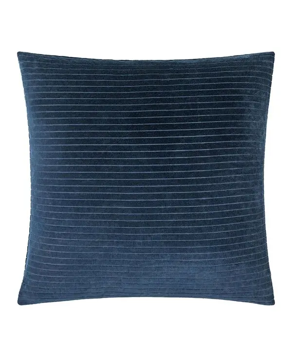 SURYA Cotton Velvet Stripes Decorative Pillow - Navy