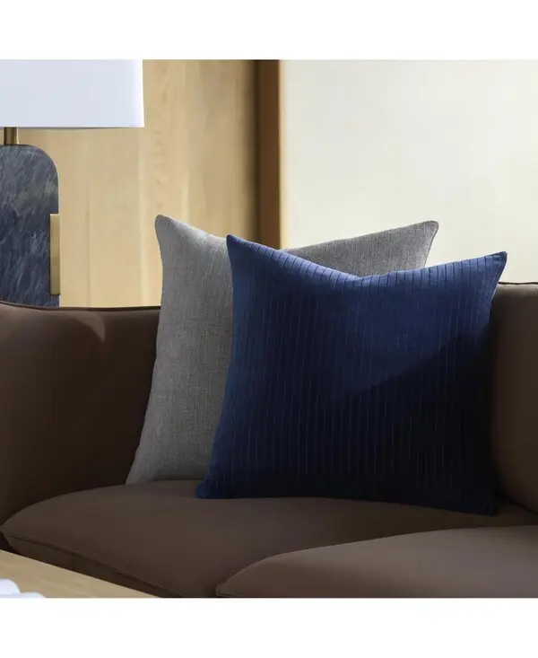 SURYA Cotton Velvet Stripes Decorative Pillow