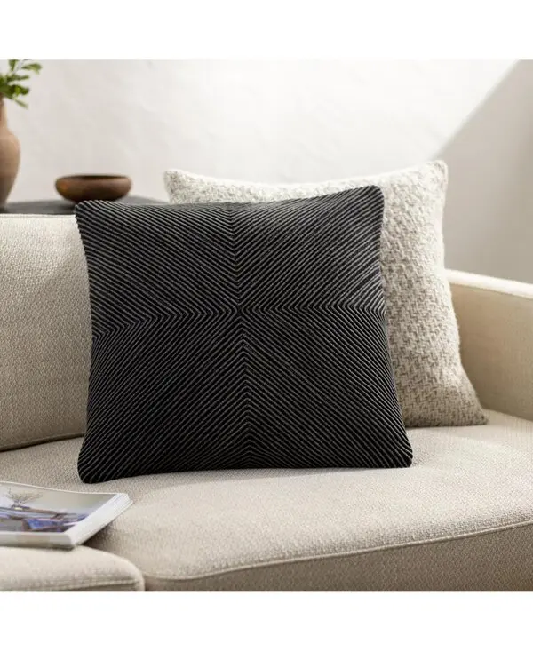 SURYA Kohl Decorative Pillow - Charcoal