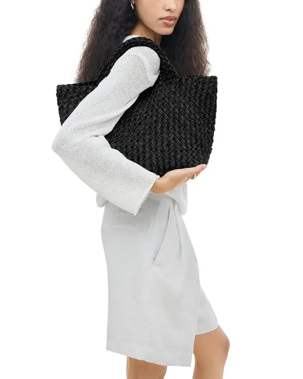 NAGHEDI St. Barths Medium Double Weave Tote - Jet