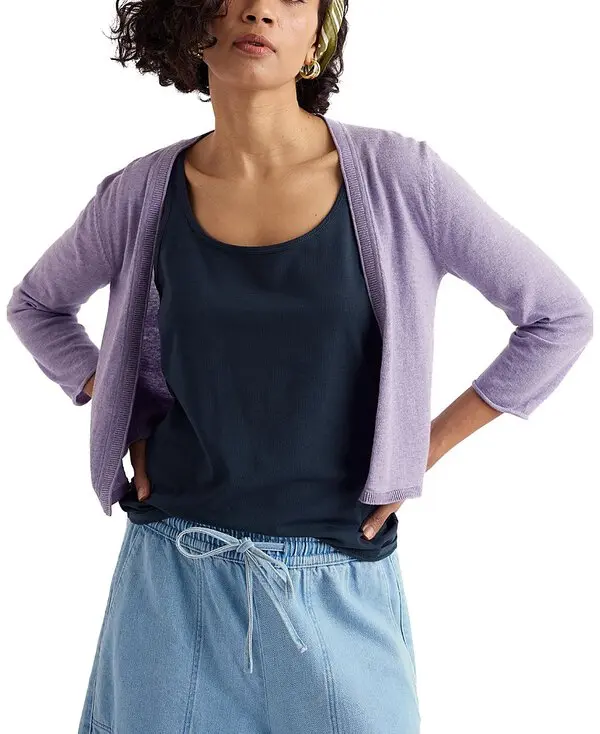 SEASALT CORNWALL Vanessa Open Front Knitted Cardigan - Bellflower