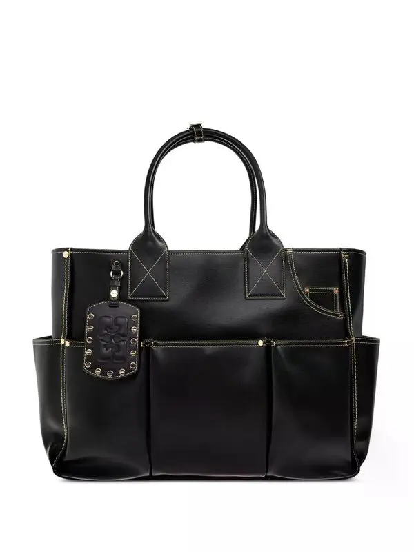 GANNI Logo-tag Multi-pocket Tote Bag
