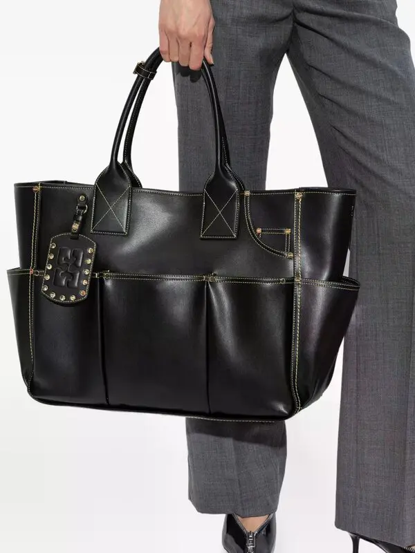 GANNI Logo-tag Multi-pocket Tote Bag
