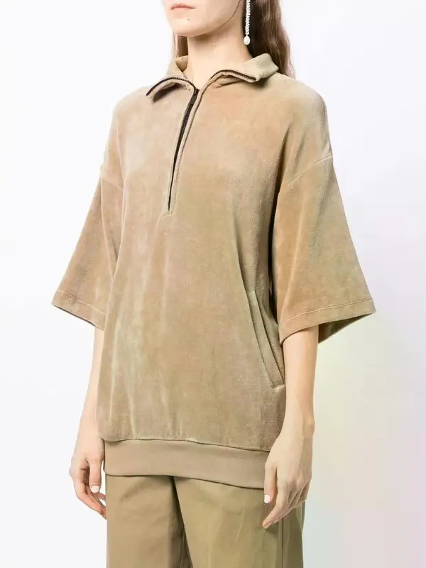 Fear Of God Velour Mock-neck Half-sleeve Top