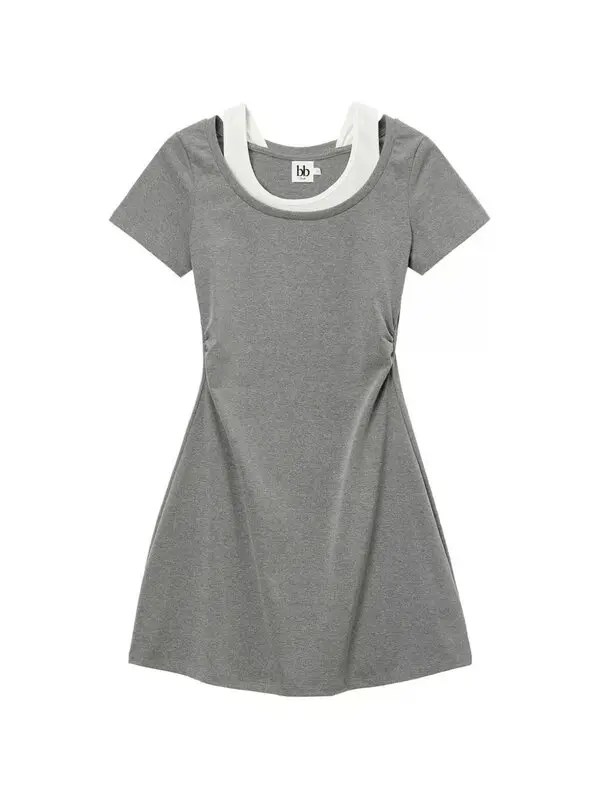 B+AB Layered Short-sleeve Dress