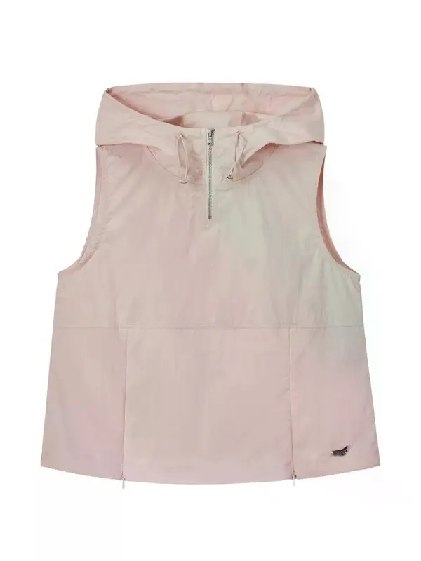 MINI CREAM Hooded Zip-up Vest