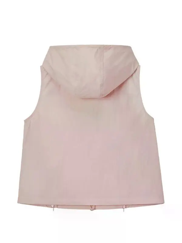 MINI CREAM Hooded Zip-up Vest