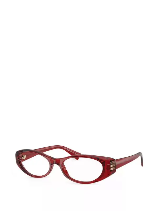 Miu Miu Oval Frame Eyeglasses - Red