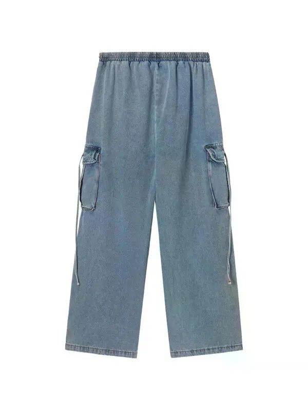 MINI CREAM Strap-detail Cargo Jeans