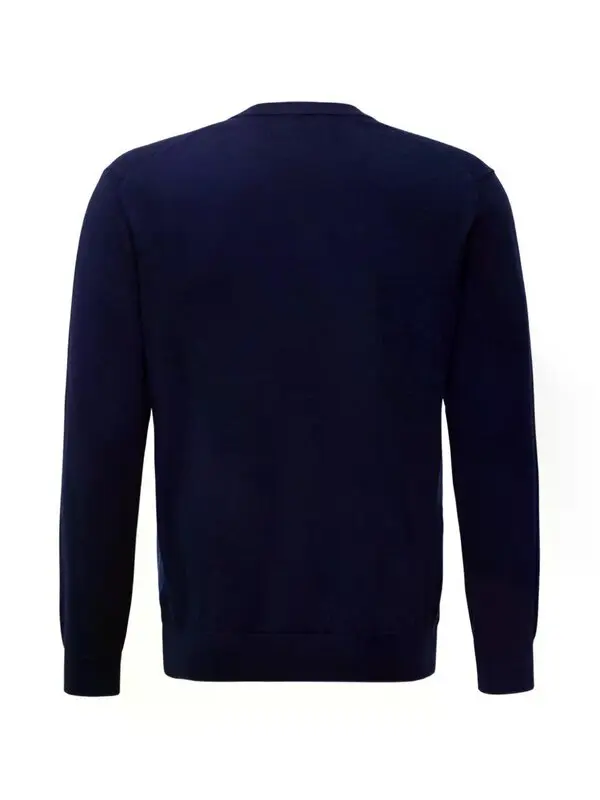 BALLANTYNE Argyle Intarsia V-neck Sweater