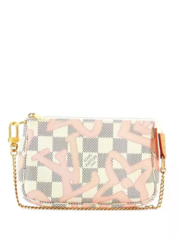 LOUIS VUITTON Pochette Accessoires Damier Tahitienne Mini Clutch - White