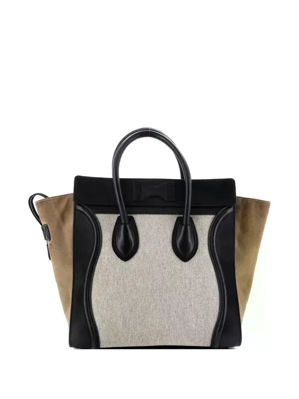 Celine Tricolor Luggage Micro Tote Bag - Neutrals
