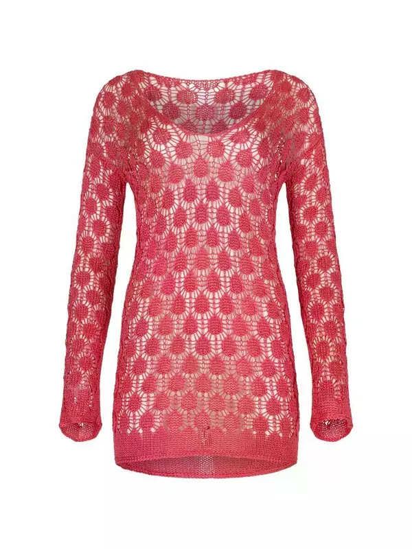 PARAMIDONNA Mira Crochet Beach Dress - Pink