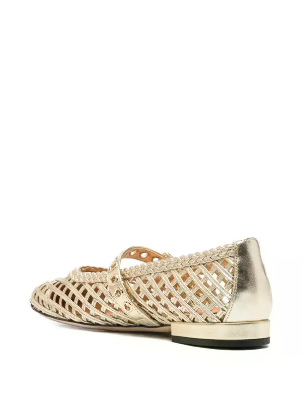 EVALUNA Buckle-fastening Flat Pumps - Gold