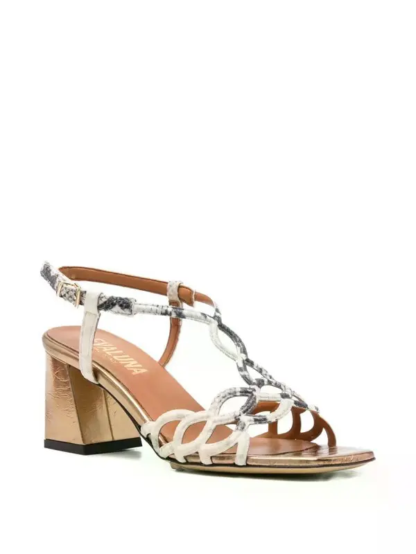 EVALUNA Block-heel Sandals - Neutrals