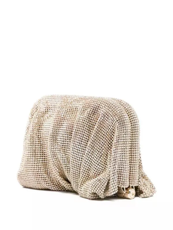Benedetta Bruzziches Crystal Embellished Chain Clutch - Gold