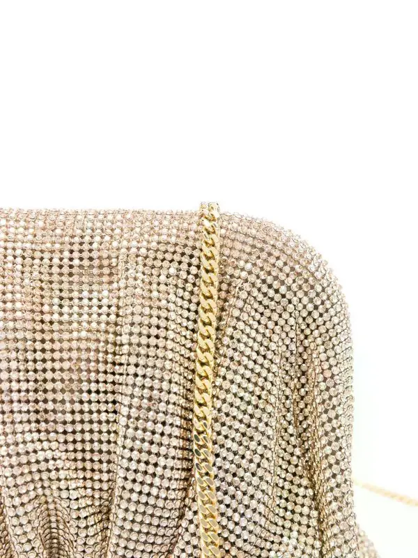 Benedetta Bruzziches Crystal Embellished Chain Clutch - Gold