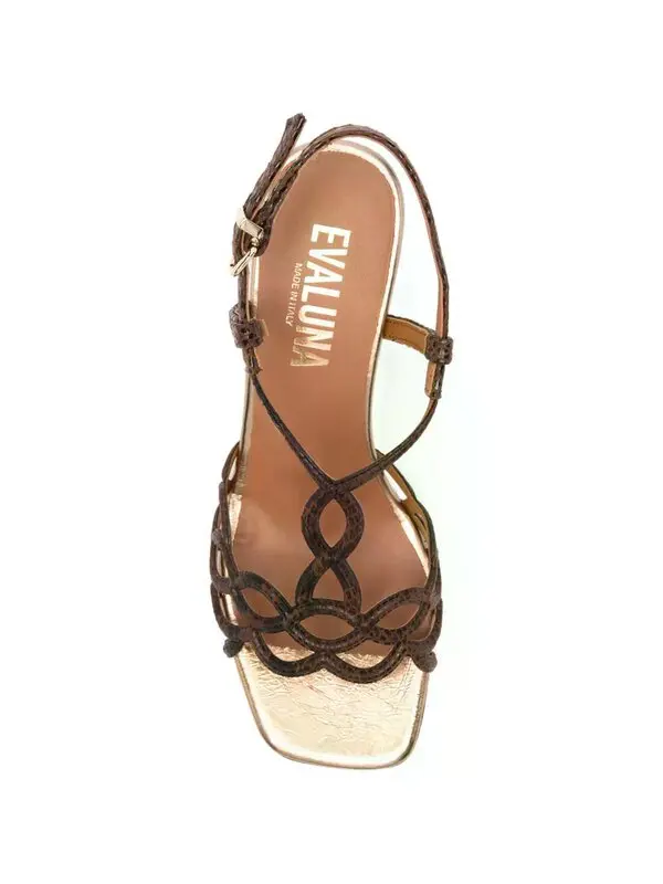 EVALUNA Block Heel Sandals - Brown