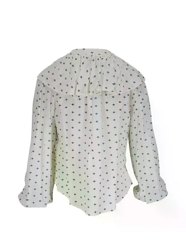 Veronica Beard Ruffled Print Blouse