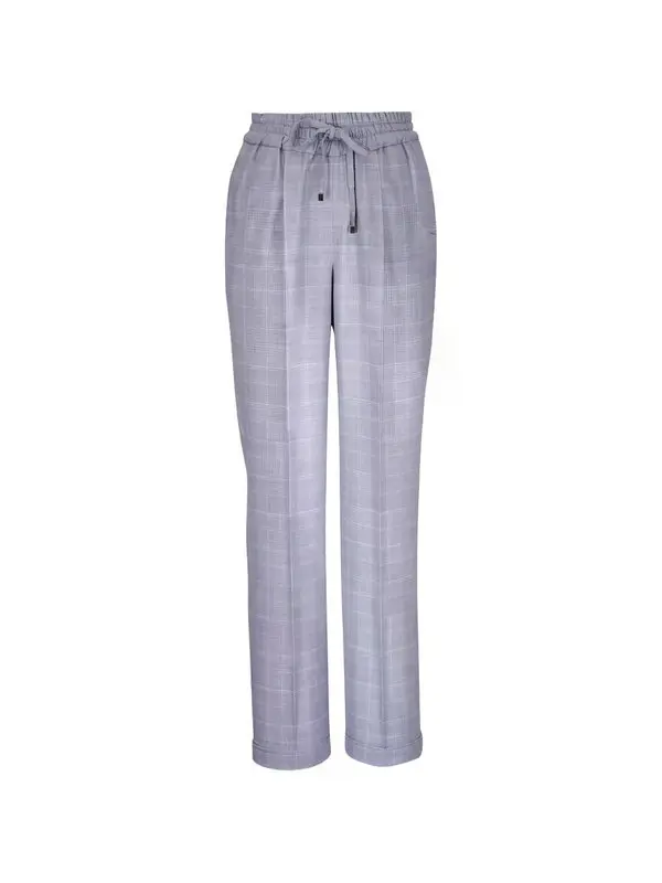 Kiton Plaid Drawstring Trousers