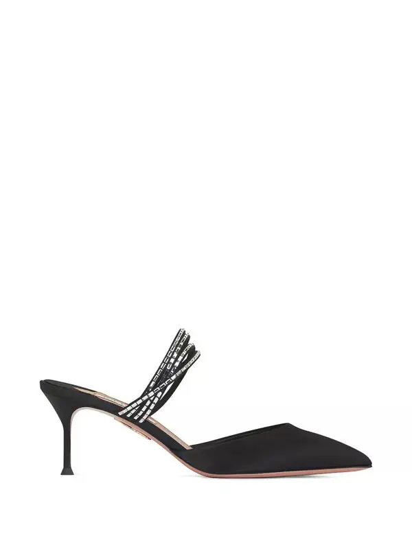 AQUAZZURA Luce Embellished Heeled Mules