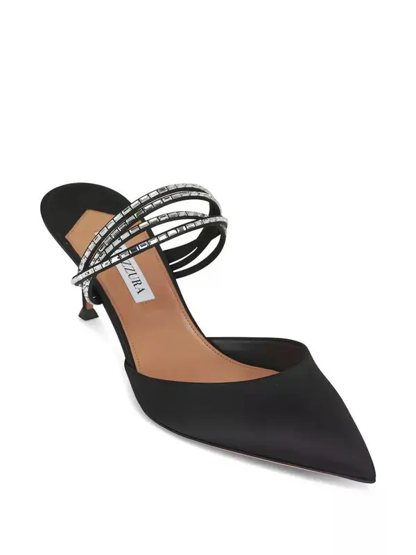 AQUAZZURA Luce Embellished Heeled Mules