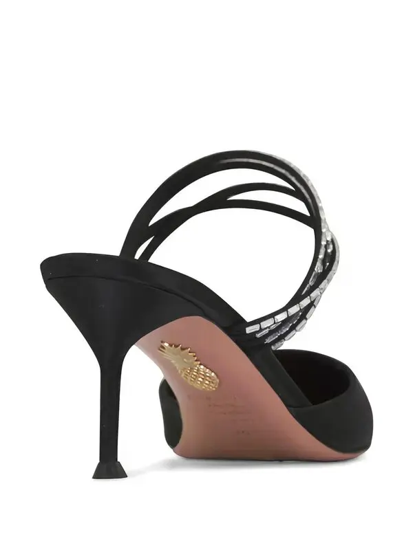 AQUAZZURA Luce Embellished Heeled Mules
