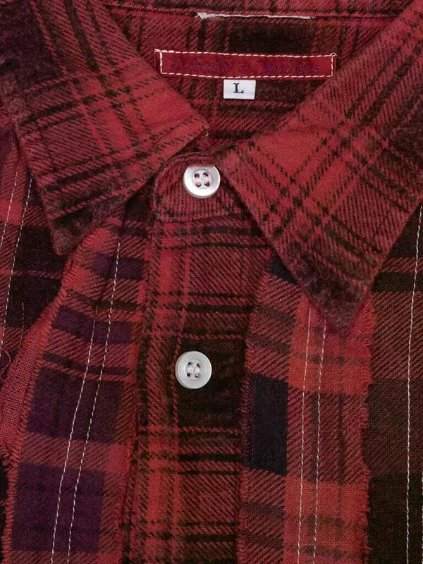 Needles Ribbon Over Dye Flannel Shirt - Red