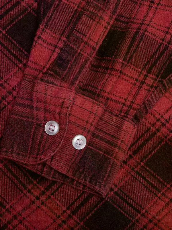 Needles Ribbon Over Dye Flannel Shirt - Red