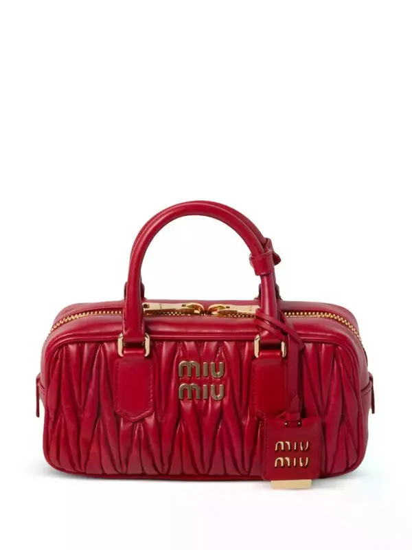 Miu Miu Arcadie Matelassé Nappa-leather Bag - Red