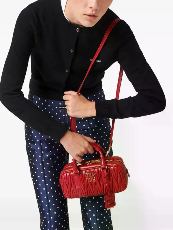 Miu Miu Arcadie Matelassé Nappa-leather Bag - Red