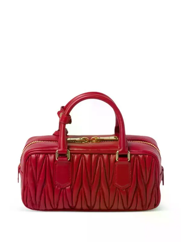 Miu Miu Arcadie Matelassé Nappa-leather Bag - Red