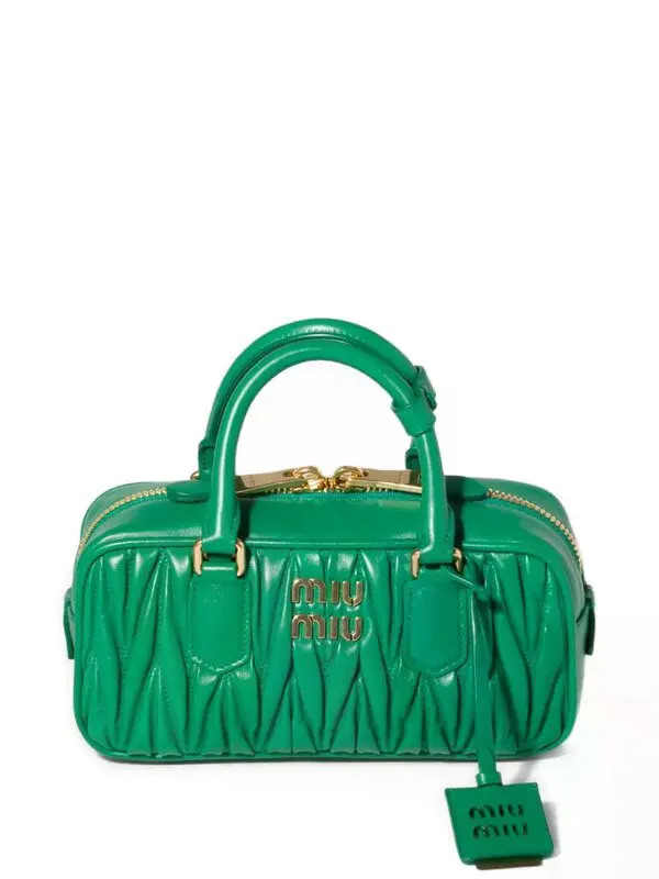 Miu Miu Arcadie Matelassé Nappa Leather Bag - Green