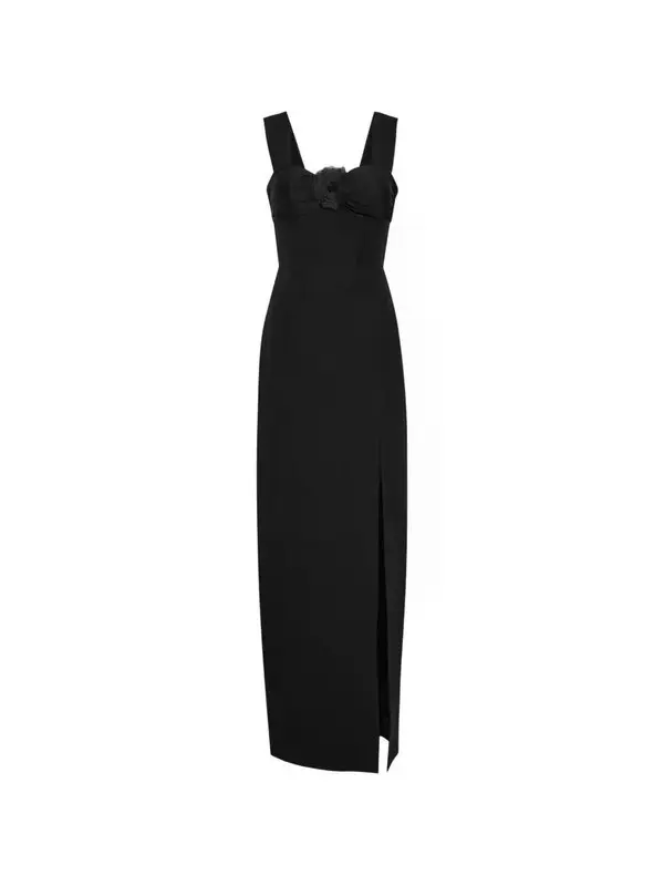 PATRICK ASSARAF Floral Appliqué Split Dress